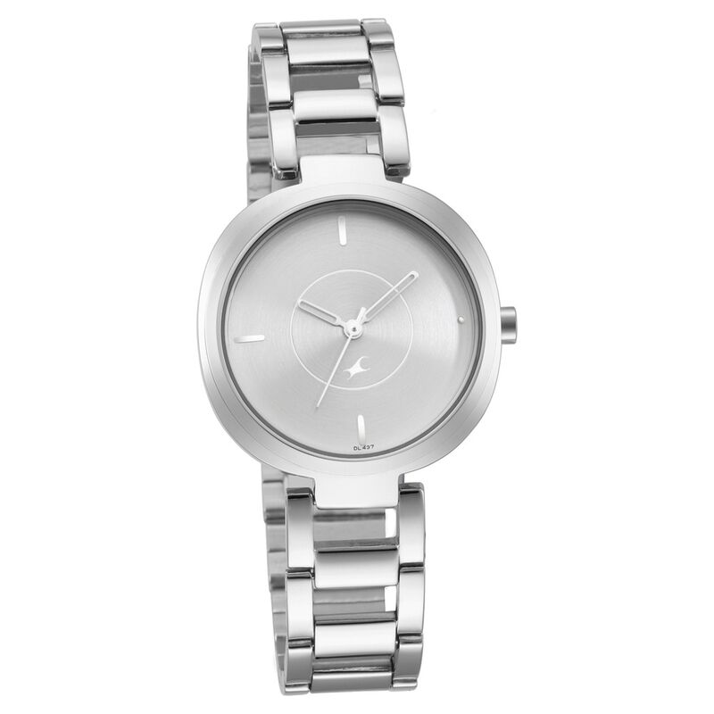 Buy Online Fastrack Stunners Quartz Analog Silver Dial Metal Strap ...