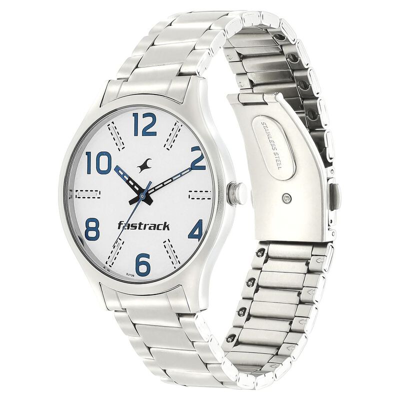 Buy Online Fastrack Denim Quartz Analog White Dial Stainless Steel ...