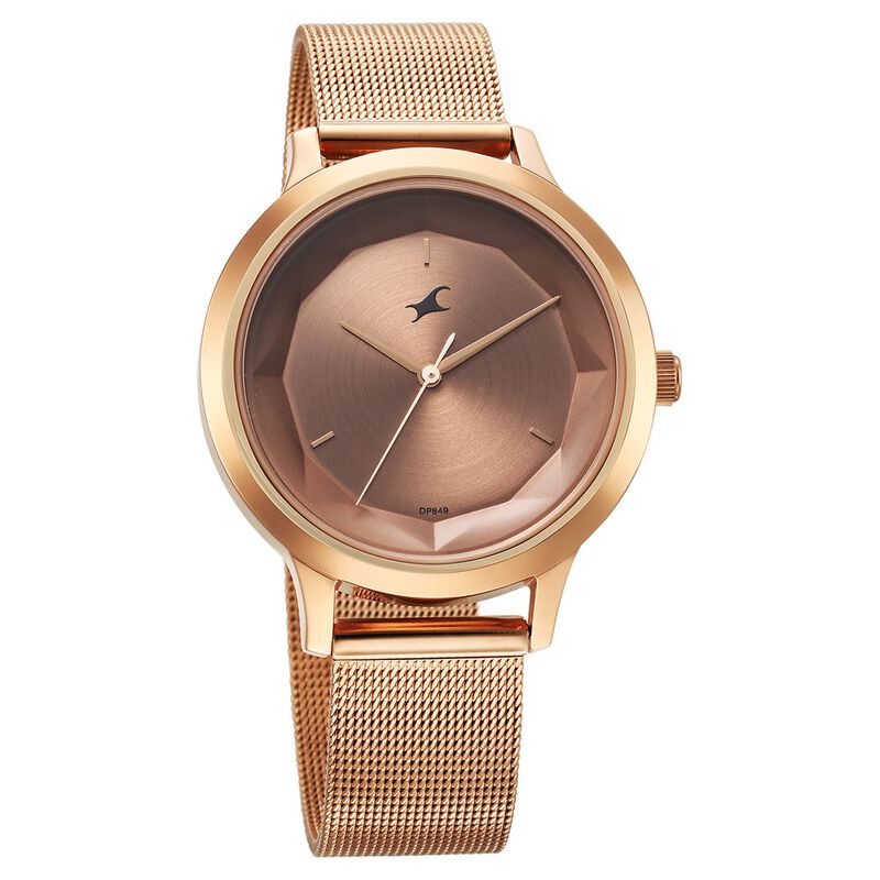 Buy Online Fastrack Fleek Quartz Analog Rose Gold Dial Stainless Steel ...