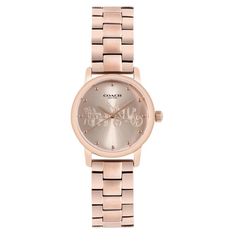 Buy Online Coach Quartz Analog Rose Gold Dial Stainless Steel Strap ...