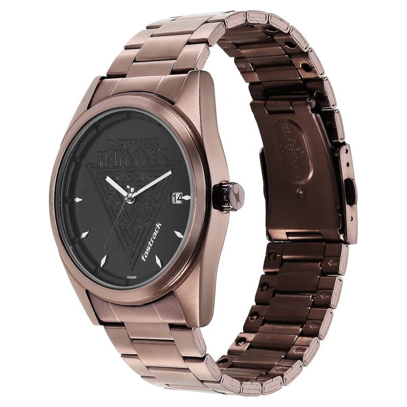 Buy Online Fastrack Thor Quartz Analog with Date Black Dial Metal Strap ...