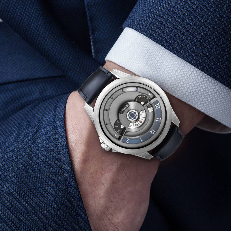 Buy Online Titan Maritime Anthracite Dial Quartz Multifunction Leather ...