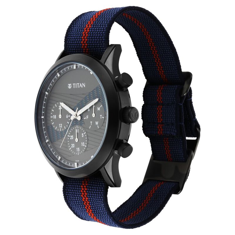 Buy Online Titan Athleisure Anthracite Dial Quartz Multifunction Nylon ...