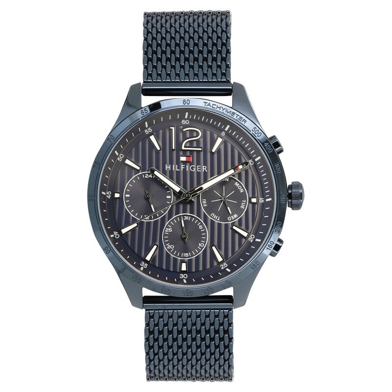 Buy Online Tommy Hilfiger Quartz Multifunction Blue Dial Metal Strap ...