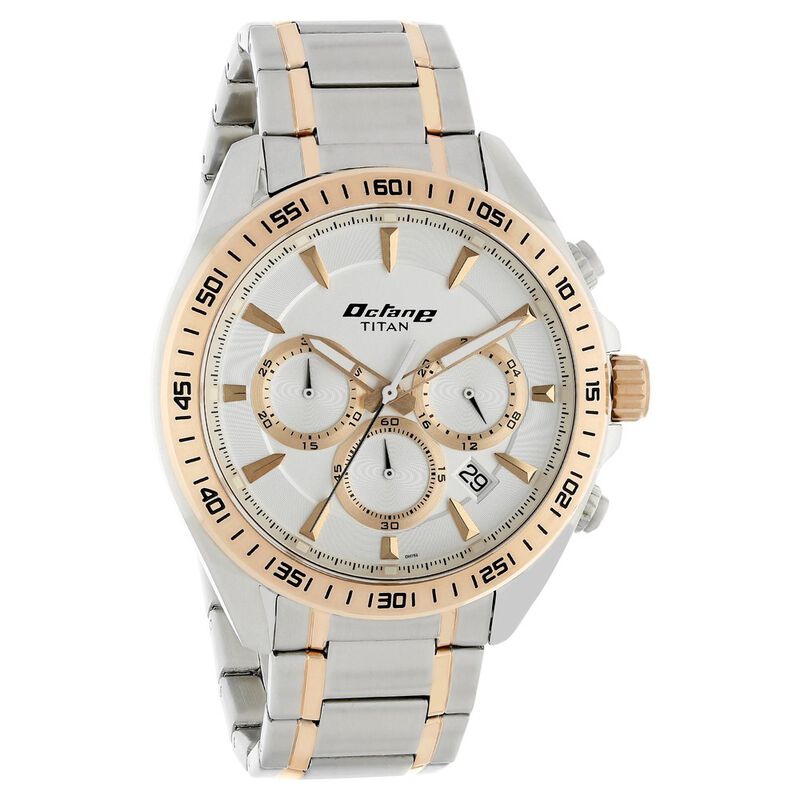 Buy Online Titan Octane White Dial Chrono Stainless Strap watch for Men ...