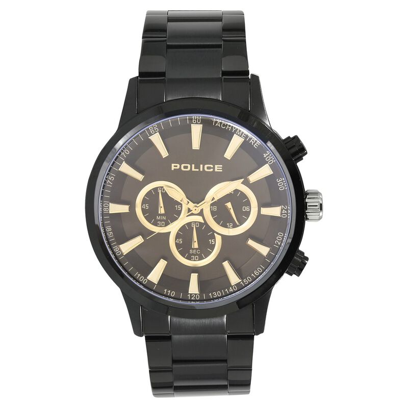 Buy Online Police Quartz Chronograph Black Dial Metal Strap Watch for ...