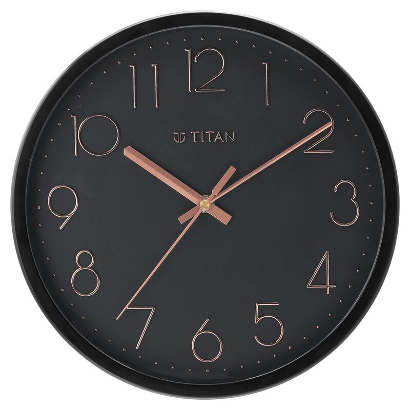 Buy Online Titan Classic Black Wall Clock with Silent Sweep Technology ...