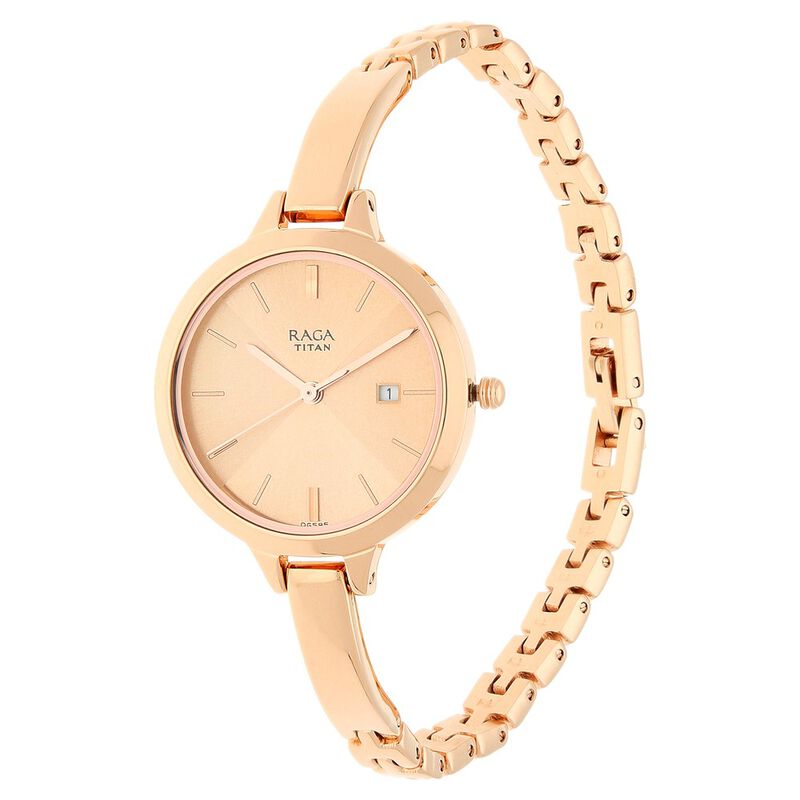 Buy Online Titan Raga Viva Rose Gold Dial Women Watch With Metal Strap ...
