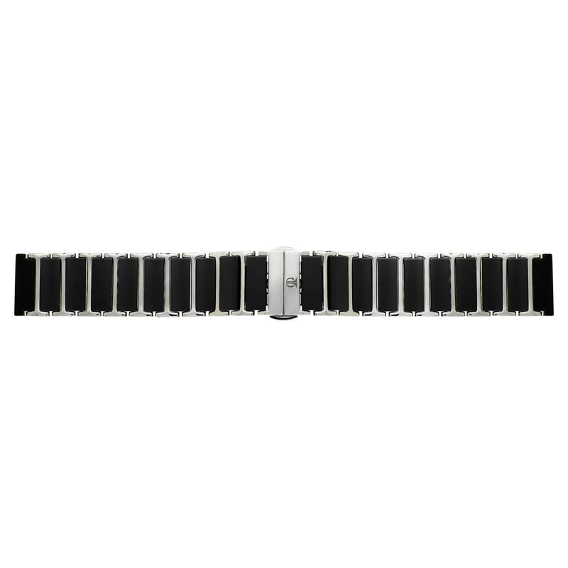 Buy Online 20 mm Black & Silver Ceramic & Metal Strap for Men ...