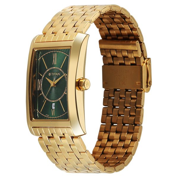 Buy Online Titan Regalia Allure Analog with Date and Green Dial Yellow ...