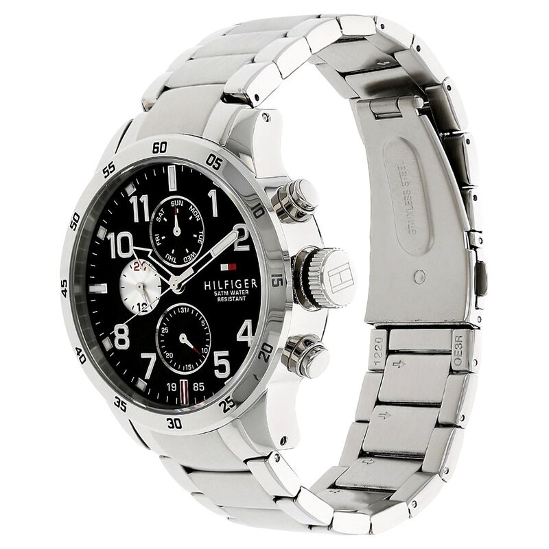 Buy Online Tommy Hilfiger Quartz Analog Black Dial Metal Strap Watch ...