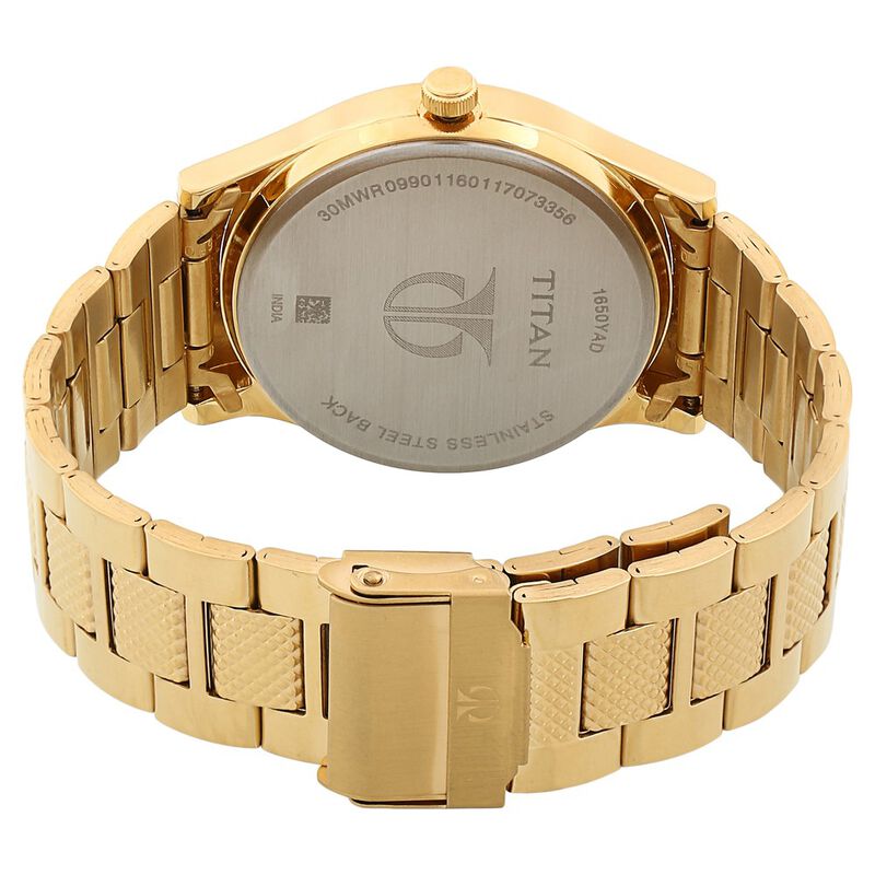 Buy Online Titan Metal Black Dial Analog with Day and Date Stainless ...