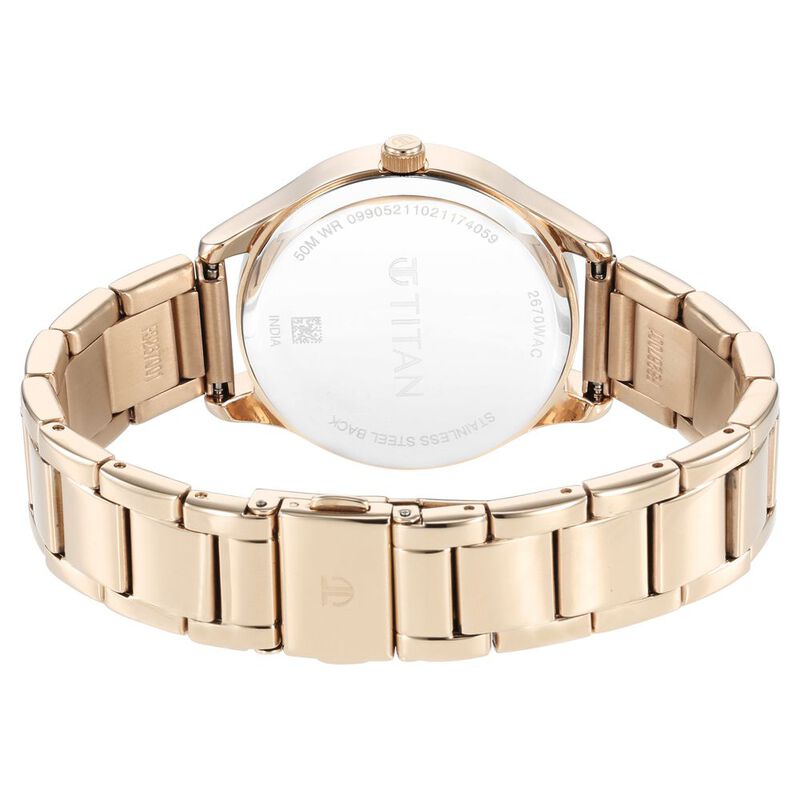 Buy Online Titan Wander Pink Dial Analog Stainless Steel Strap Watch ...