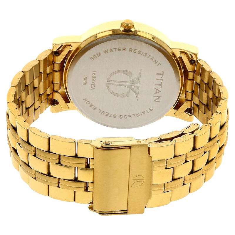 Buy Online Titan Round Champagne Dial Analog with Date Stainless Steel ...