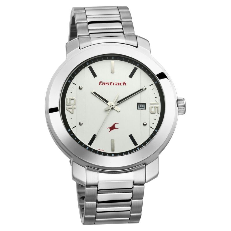 Buy Online Fastrack Bare Basics Quartz Analog with Date White Dial ...