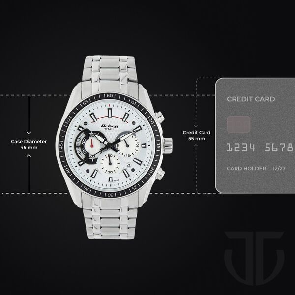 Buy Online Titan Octane Quartz Chronograph White Dial Silver Stainless ...