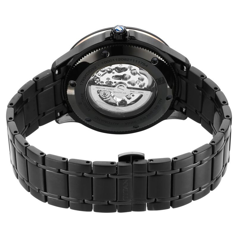 Buy Online Titan Automatic Black Dial Stainless Steel Strap Watch for ...