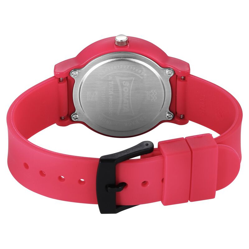 Buy Online Sonata Splash Quartz Analog Pink Dial Plastic Strap Watch ...