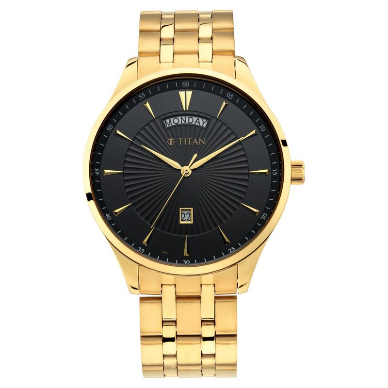 Buy Online Titan Regalia Opulent Black Dial Analog with Day and Date ...