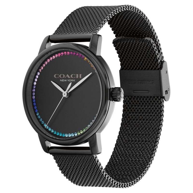 Buy Online Coach Quartz Analog Black Dial Stainless Steel Strap Watch ...