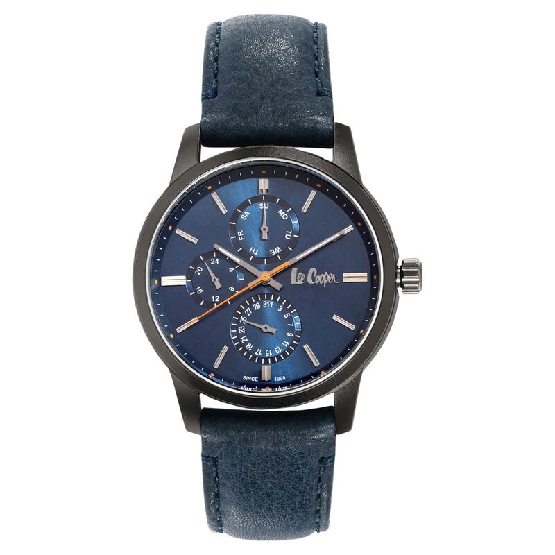 Buy Online Lee Cooper Quartz Multifunction Blue Dial Leather Strap ...