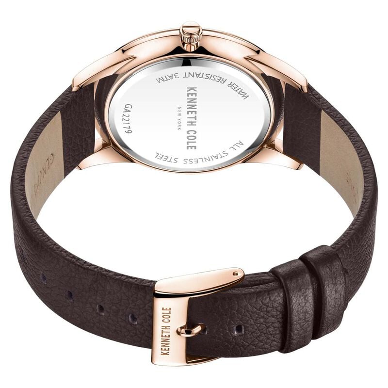 Buy Online Kenneth Cole Quartz Analog Silver Dial Leather Strap Watch ...