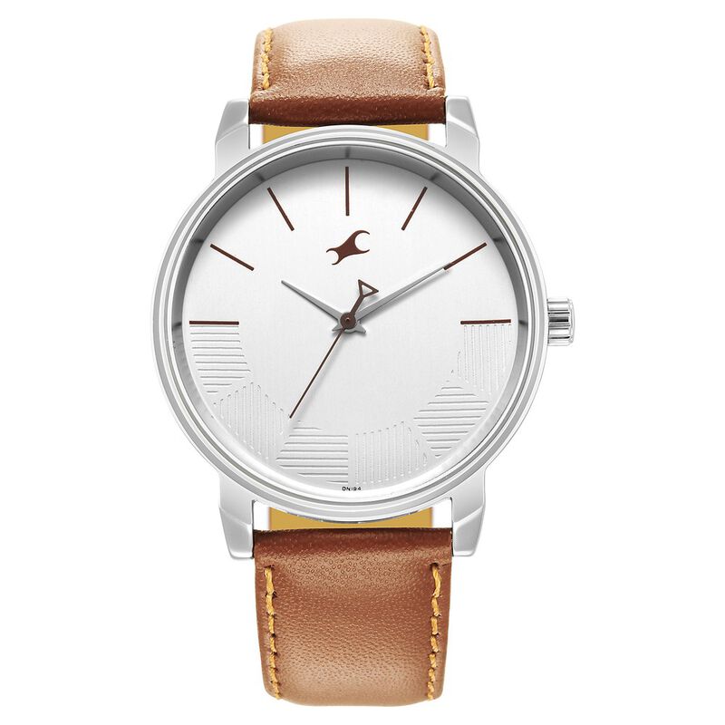 Buy Online Fastrack Stunners Quartz Analog Silver Dial Leather Strap ...