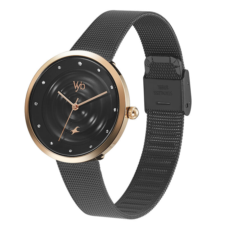 Buy Online Fastrack Vyb Manifester Quartz Analog Black Dial Stainless ...