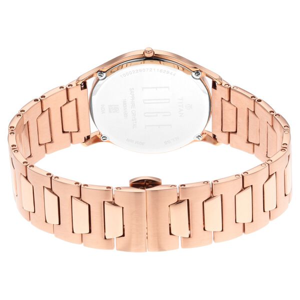 Buy Online Titan Edge Quartz Analog White Dial Rose Gold Stainless ...