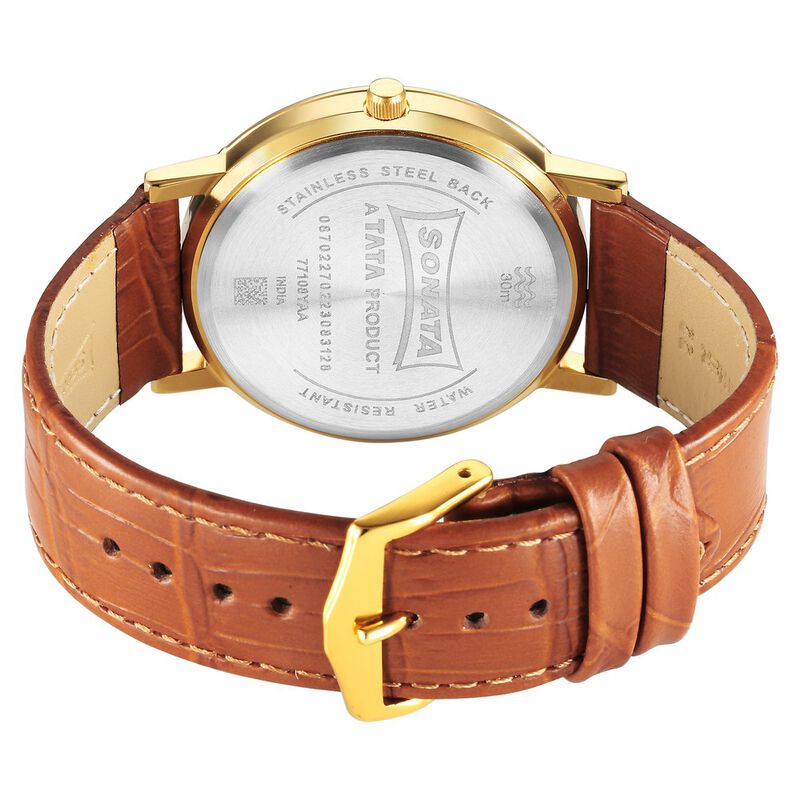 Buy Online Sonata Utsav Quartz Analog Brown Dial Watch for Men ...