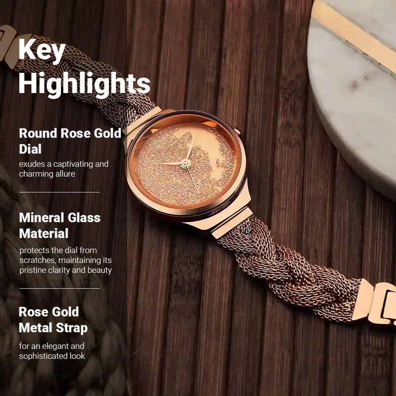 Buy Online Titan Raga Delight Rose Gold Dial Women Watch With Stainless ...