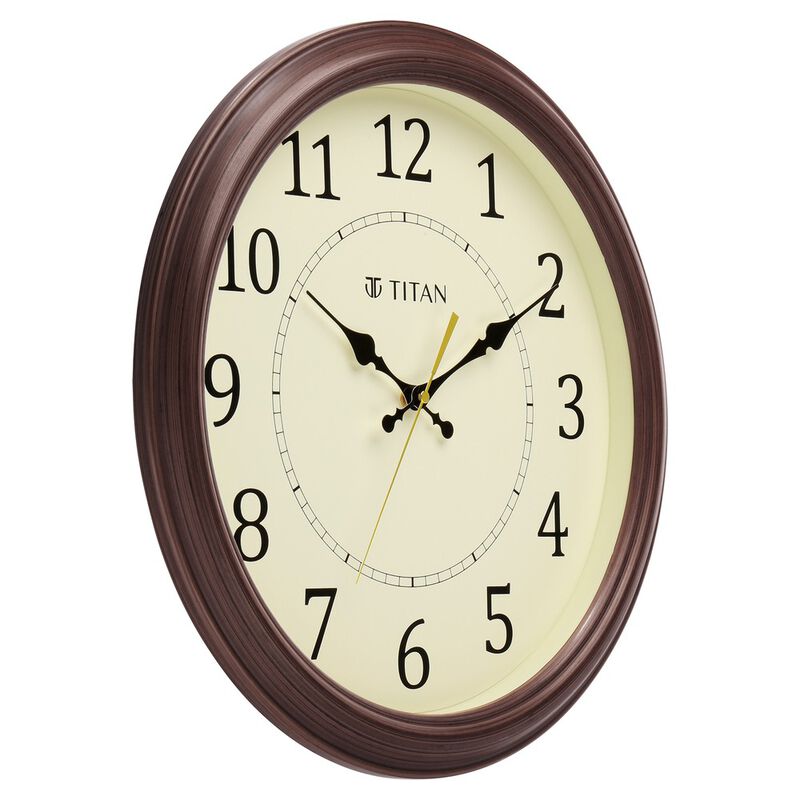 Buy Online Titan Classic 42 cm Off-White Wall Clock: Silent Serenity ...