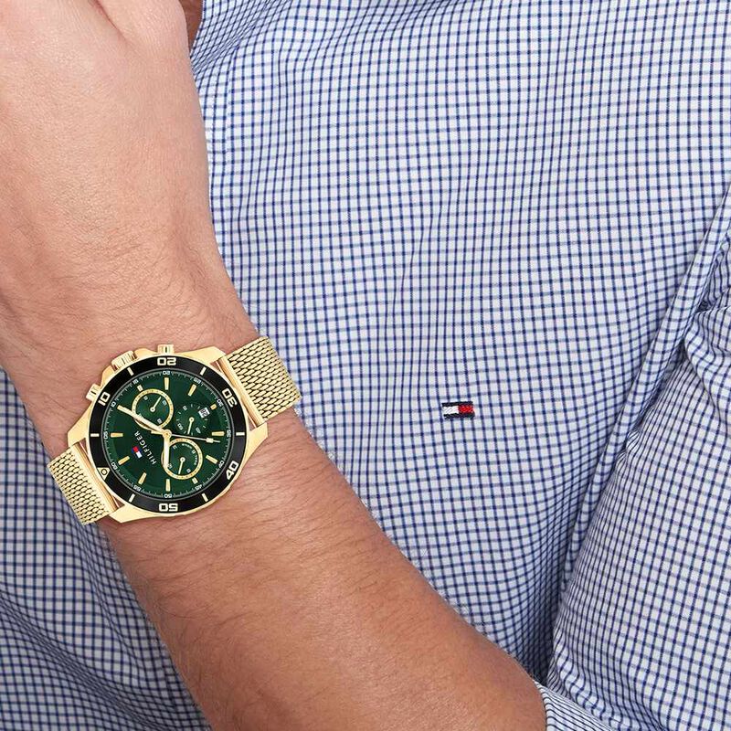 Buy Online Tommy Hilfiger Quartz Multifunction Green Stainless Steel ...