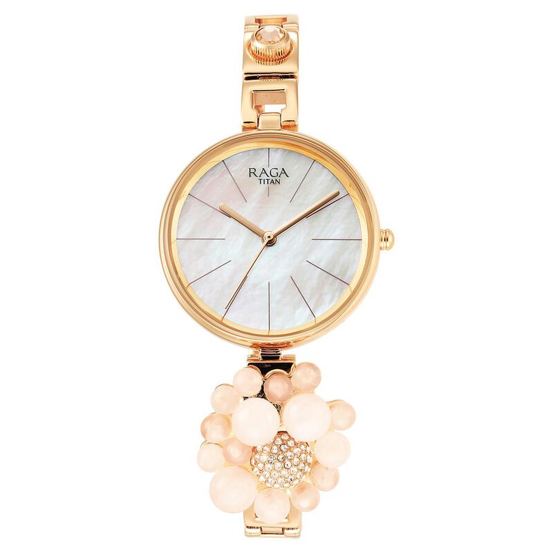 Buy Online Titan Raga Delight Mother Of Pearl Dial Analog Metal Strap ...