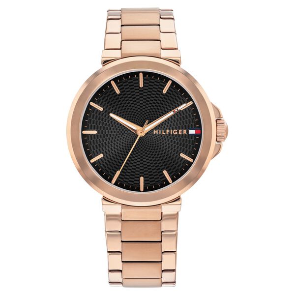 Buy Online Tommy Hilfiger Quartz Analog Black Dial Golden Stainless ...