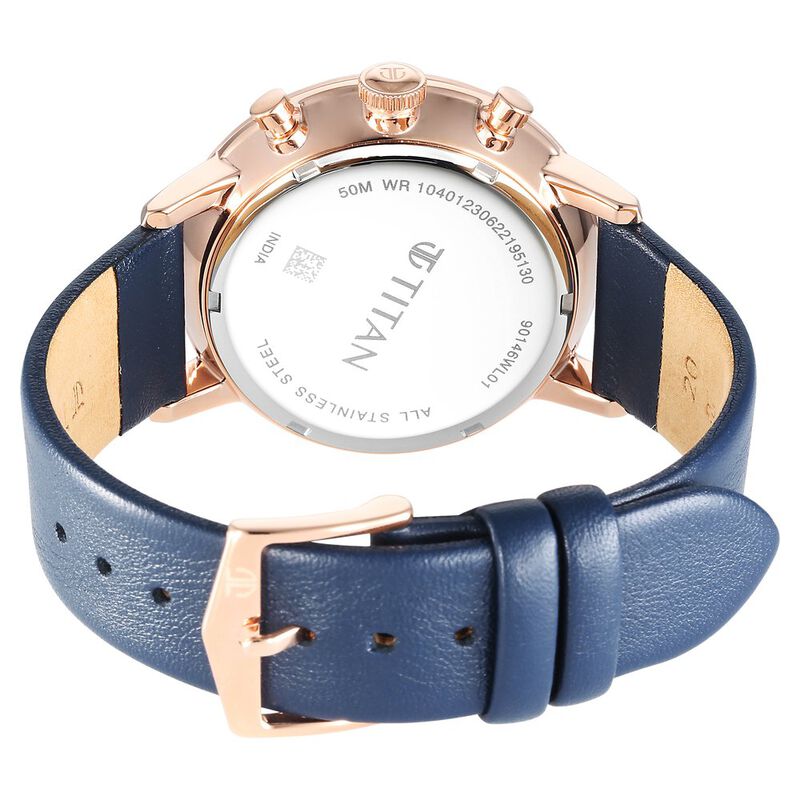 Buy Online Titan Infinity Display Blue Dial Chronograph Leather Strap ...
