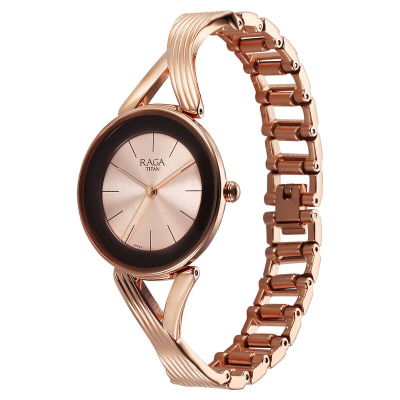 Buy Online Titan Raga Chic Quartz Analog Rose Gold Dial Metal Strap ...