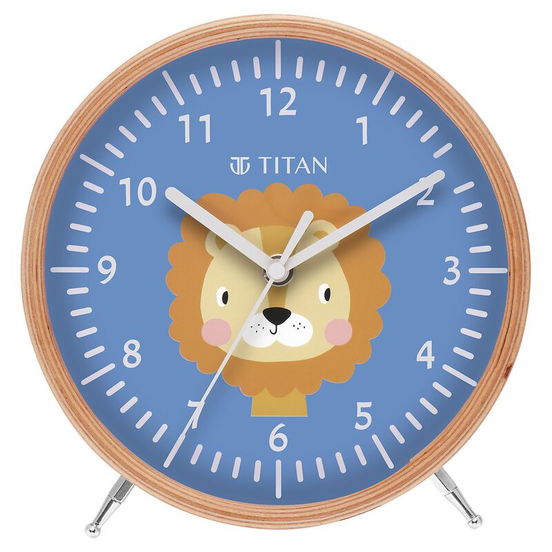 Buy Online Titan Wooden Shelf Clock for Kids with a Lion Cartoon Print ...