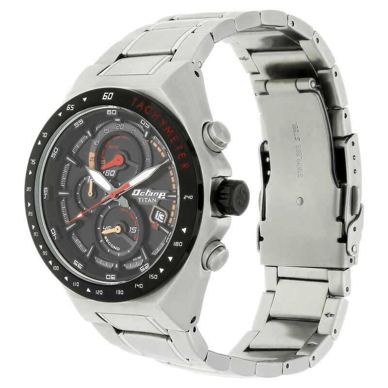 Buy Online Titan Octane Black Chrono Stainless Strap Watch for Men ...