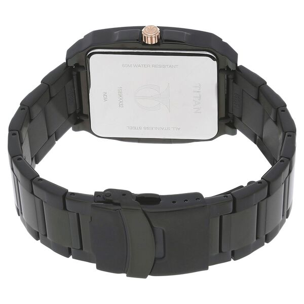 Buy Online Titan Quartz Multifunction Black Dial Stainless Steel Strap ...