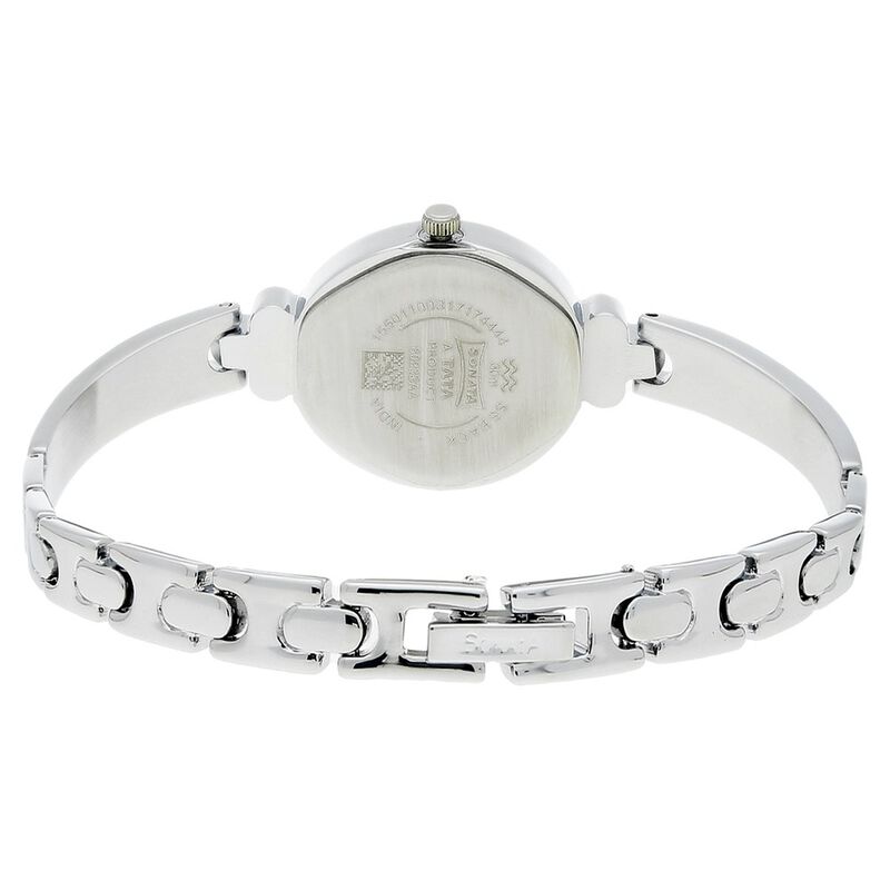 Buy Online Sonata Quartz Analog Black Dial Metal Strap Watch for Women ...