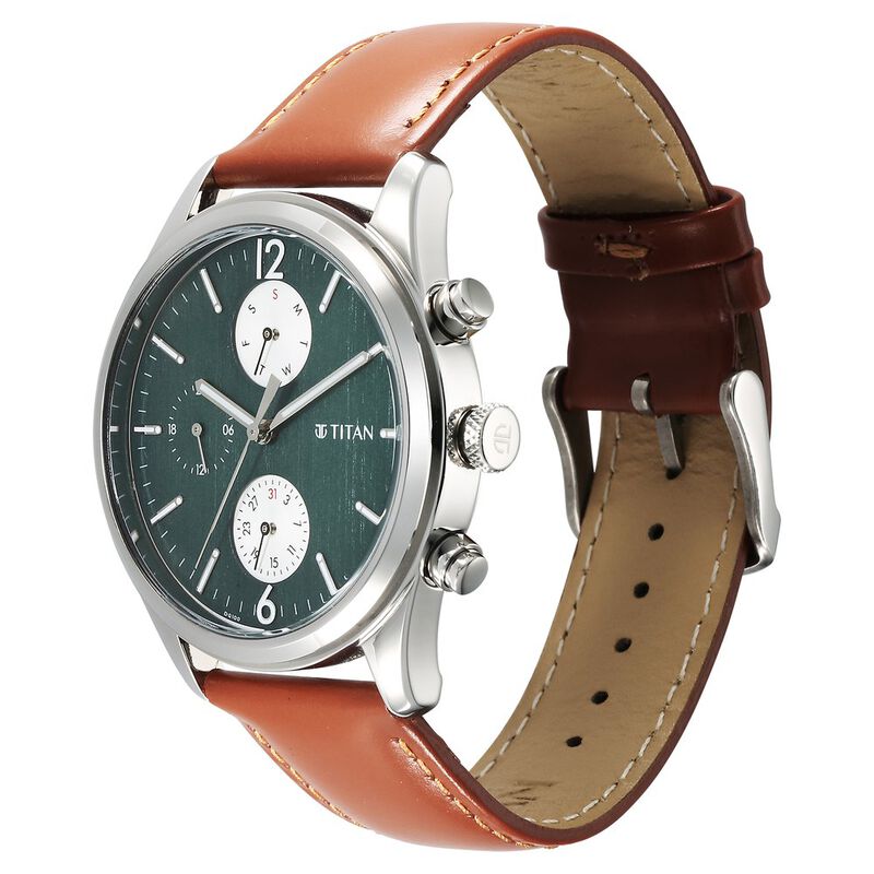 Buy Online Titan Wrist Wit Quartz Analog with Day and Date Grey Dial ...