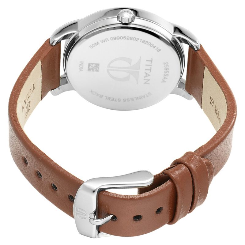 Buy Online Titan Workwear White Dial Women Watch With Leather Strap ...