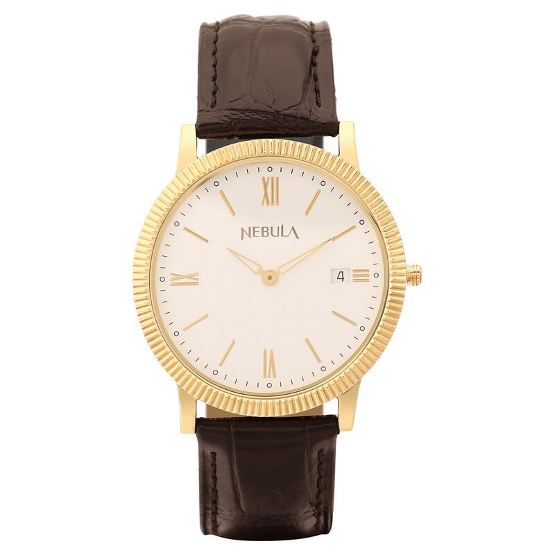 Buy Online Titan Nebula Quartz Analog with Date 18 Karat Solid Gold ...