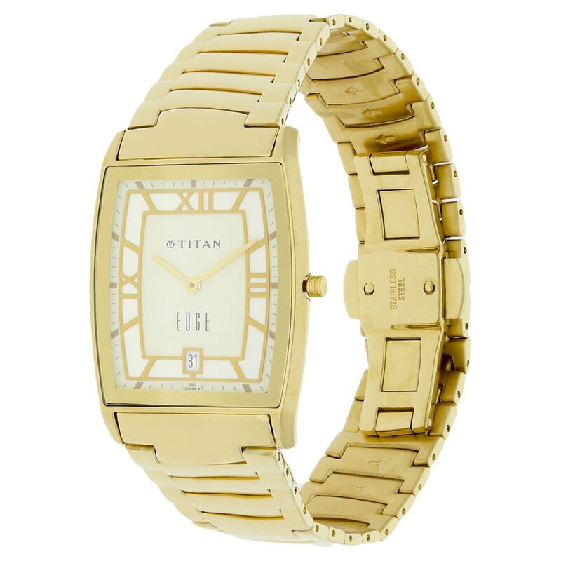 Buy Online Titan Edge Off White Dial Analog with Date Metal Strap watch ...