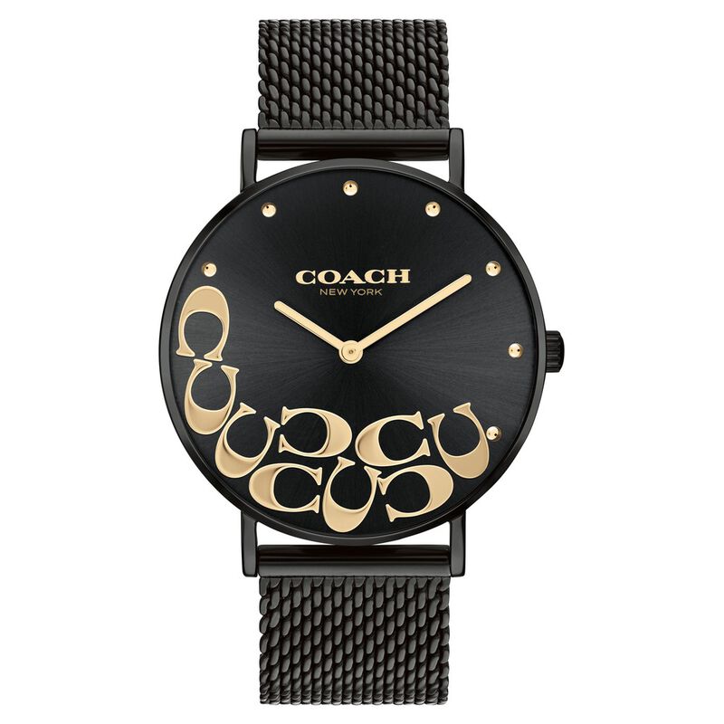 Buy Online Coach Quartz Analog Black Dial Stainless Steel Strap Watch ...