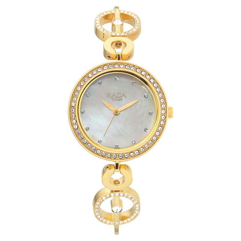 Buy Online Titan Raga Mother of Pearl Dial Women Watch With Metal Strap ...