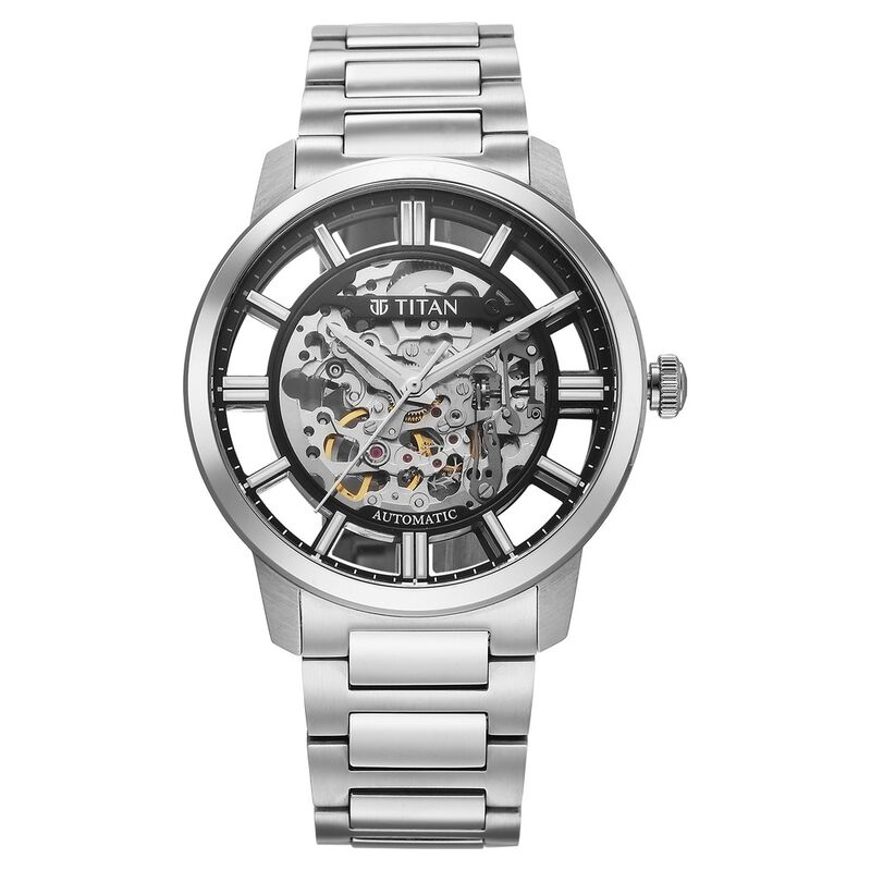 Buy Online Titan See-Through Skeletal Automatic Analog with Black Dial ...