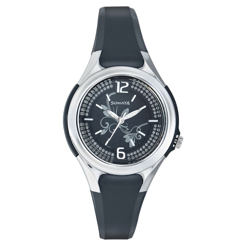 Buy Online SF Quartz Analog Black Dial Plastic Strap Watch for Women ...