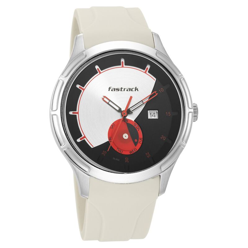 Buy Online Fastrack Urban Bounce Quartz Analog with date Black Dial Silicone Strap Watch for ...